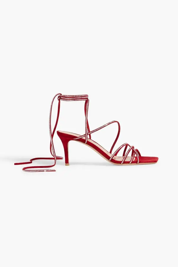 GIANVITO ROSSI 75 Crystal-embellished Suede Sandals