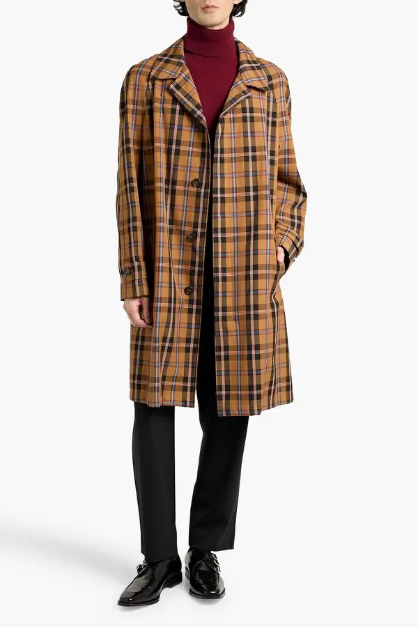 Dunhill Checked Gabardine Coat