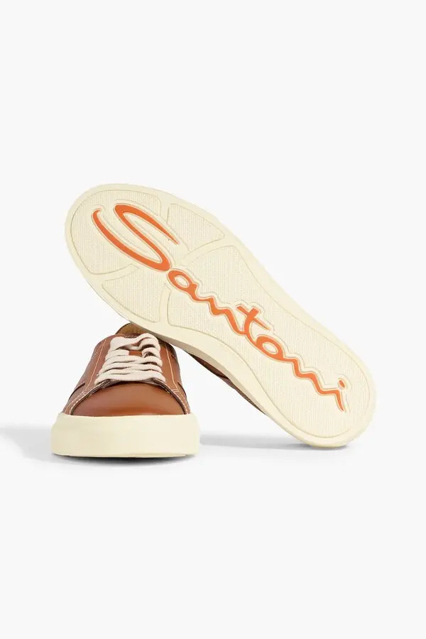 Santoni Leather Sneakers - Light Brown