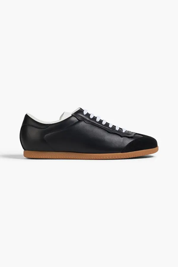 MAISON MARGIELA Leather Sneakers With Suede Trim - Black