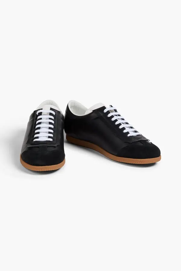 MAISON MARGIELA Leather Sneakers With Suede Trim - Black