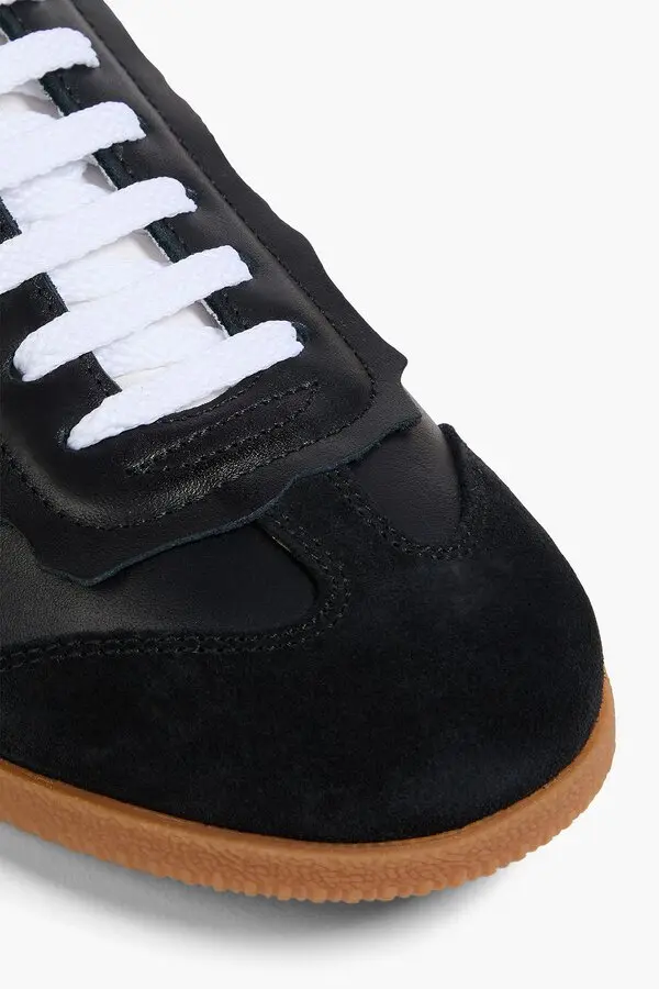 MAISON MARGIELA Leather Sneakers With Suede Trim - Black