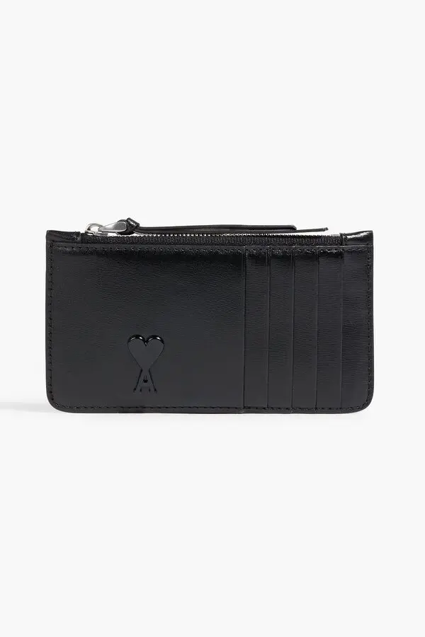 Ami Embellished Leather Cardholder - Black