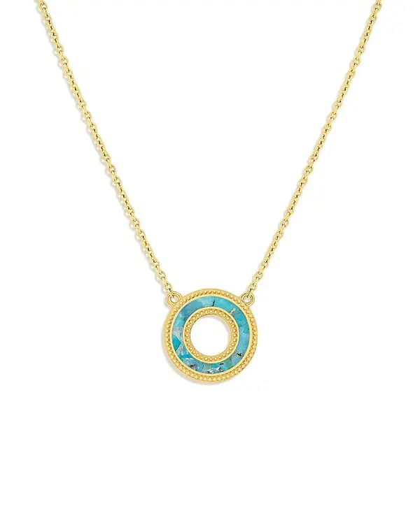 KARMA AND LUCK Elevated Existence Turquoise Karma Circle Gold Necklace - Gold/turquoise