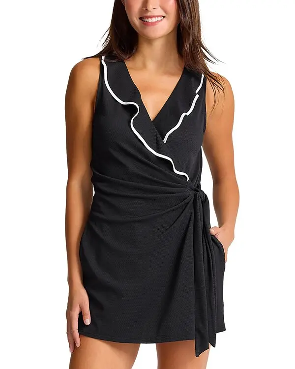 Tommy Bahama Island Cays Cabana Wrap Romper - Black