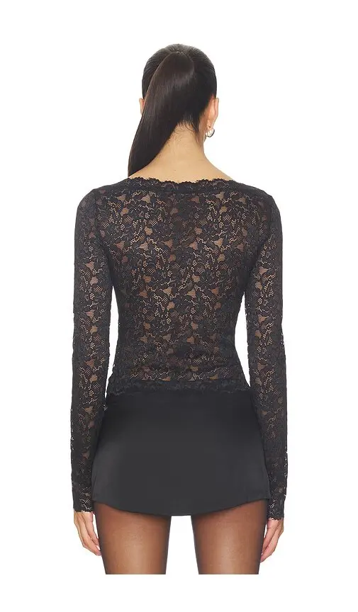 ELODIE THE LABEL Alma Lace Top - Black