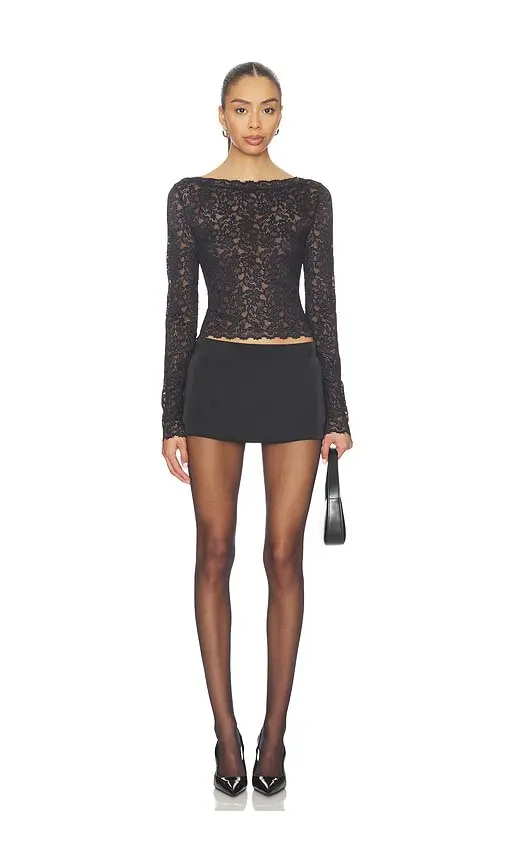 ELODIE THE LABEL Alma Lace Top - Black