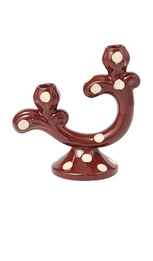 DAMSON MADDER Candelabra In Burgundy - Burg & Butter Polka Dot