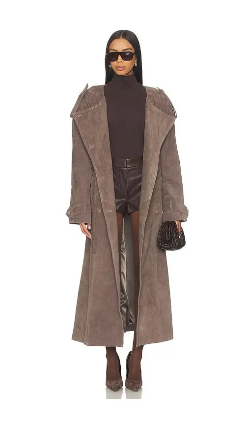 DUCIE Klarissa Trench Coat - Truffle