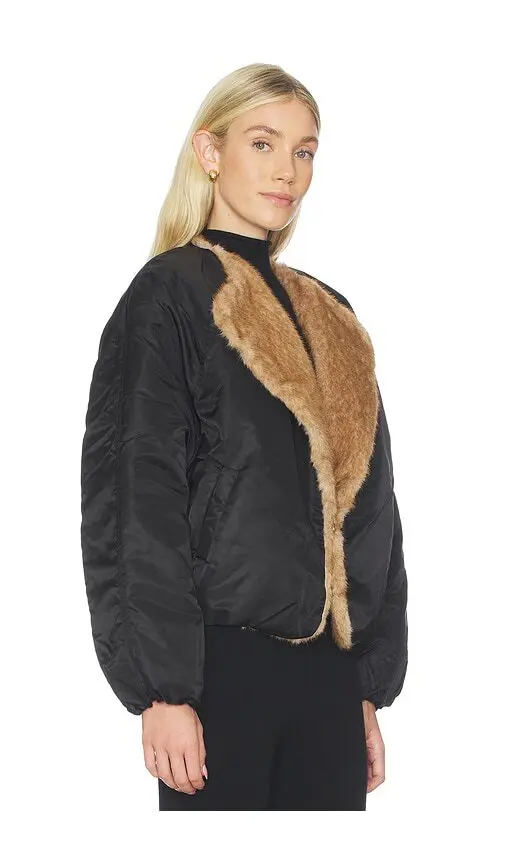 Line & Dot Camden Bomber Jacket With Faux Fur Trim