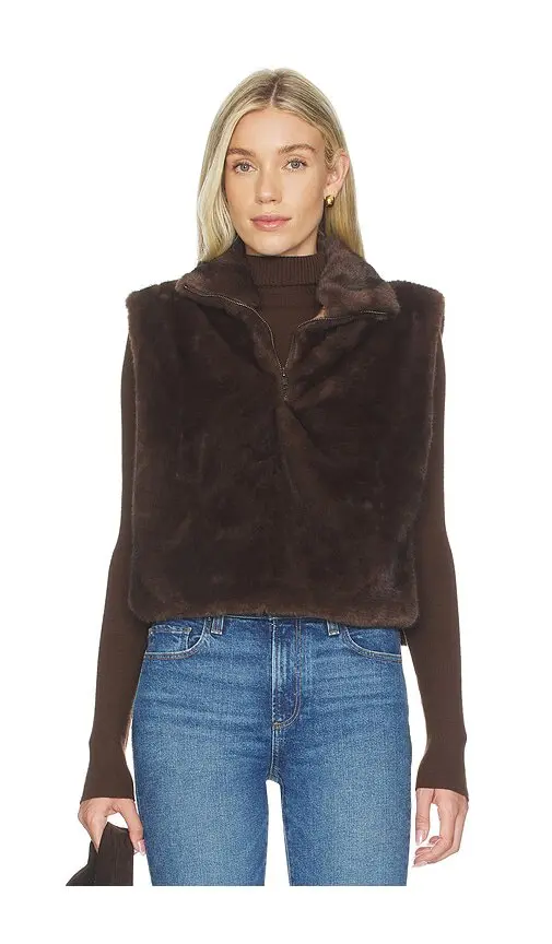 Line & Dot Faux Fur Top