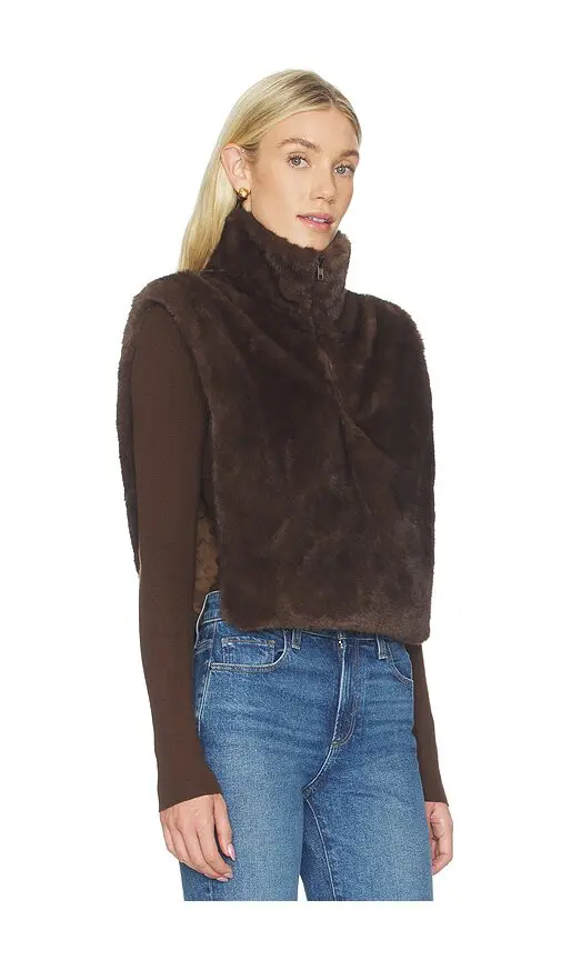 Line & Dot Faux Fur Top