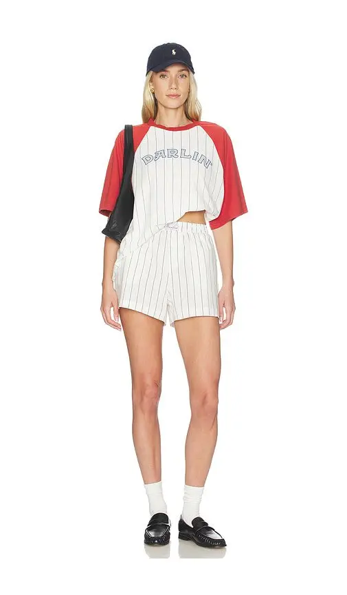 DARLIN Old Skool Raglan Tee In White