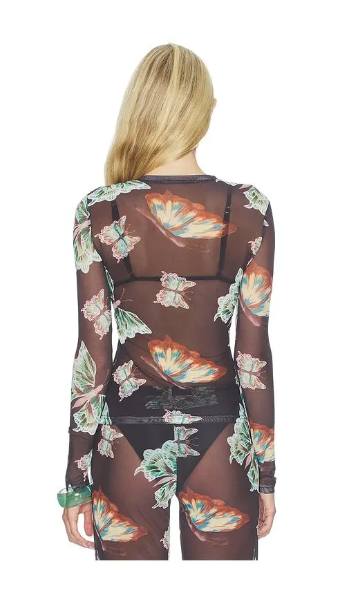 JULIET JOHNSTONE Mesh Long Sleeve Top