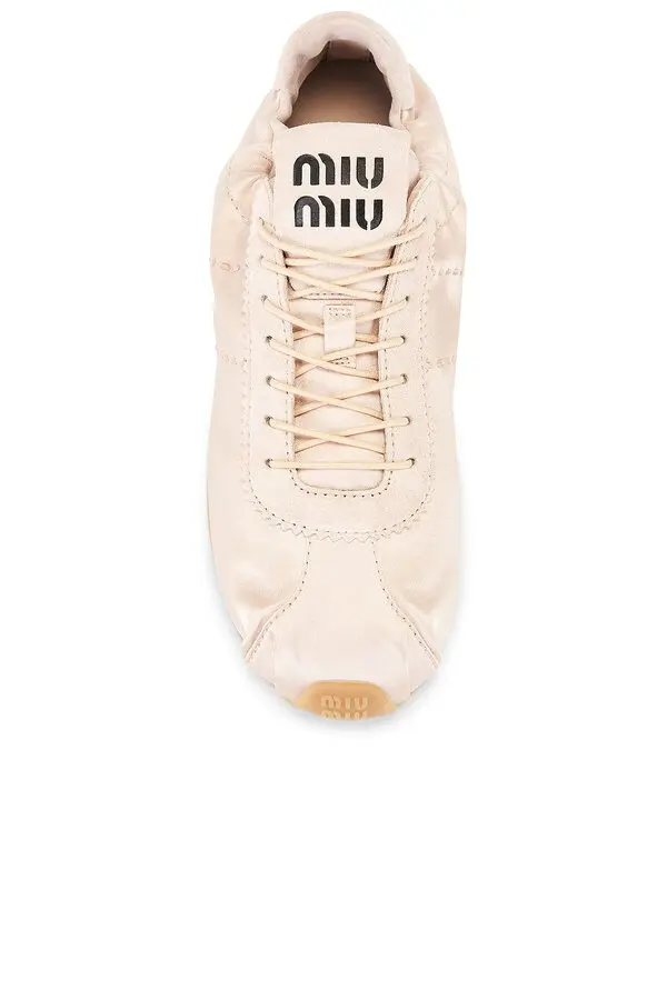 Miu Miu Plume Raso Sneaker - Cipria