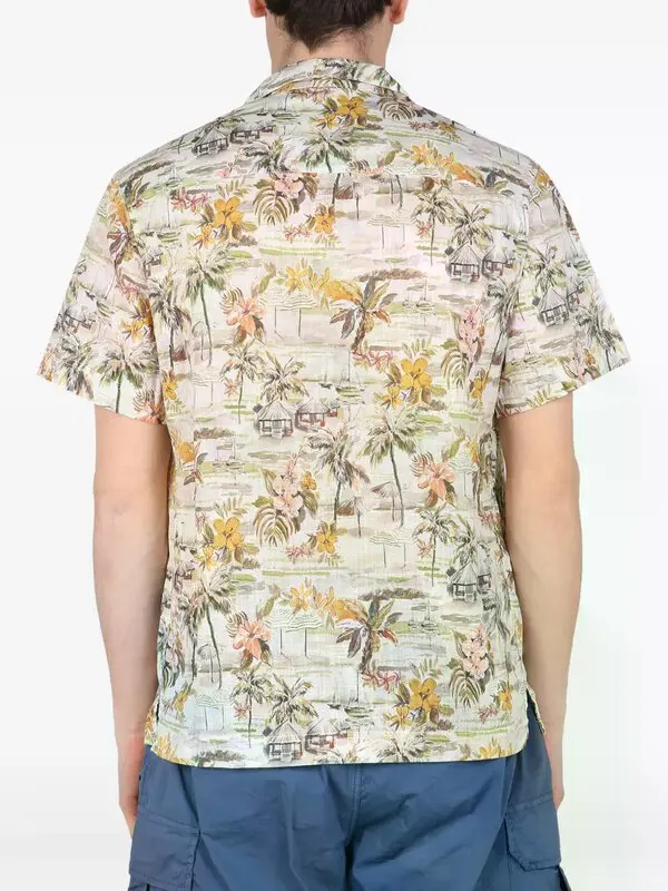 EAST HARBOUR SURPLUS Floral-print Pocket Shirt - Neutrals