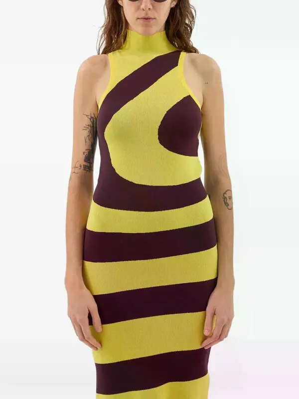 Sunnei High-neck Striped Tank Dress