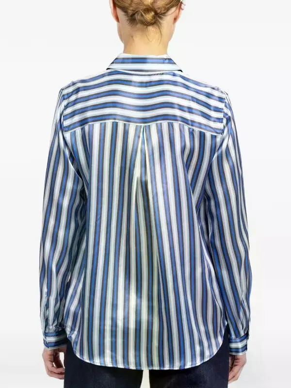 L'Agence Striped Long-sleeve Blouse