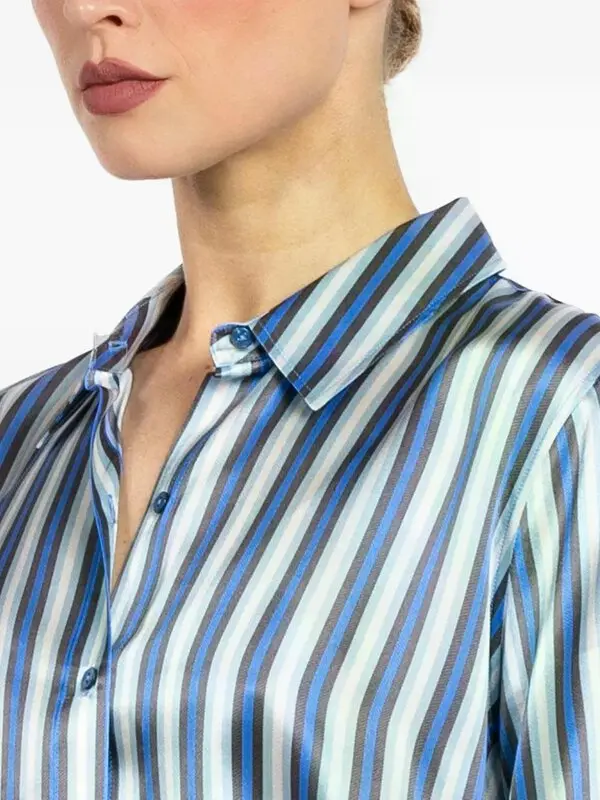 L'Agence Striped Long-sleeve Blouse