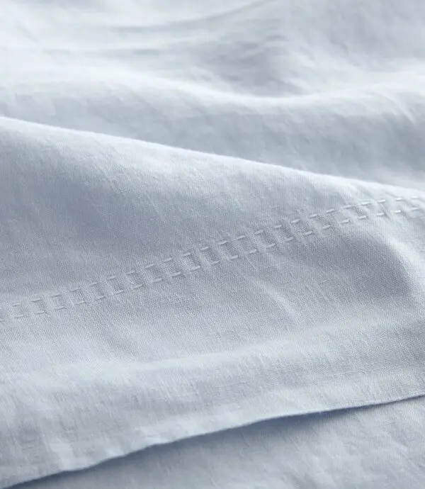 PEACOCK ALLEY European Washed Linen Sheet Set - Sky