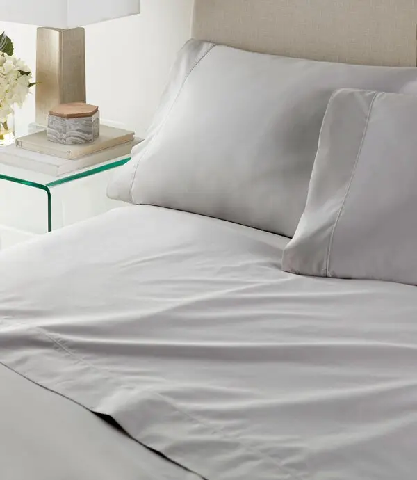 PEACOCK ALLEY Nile Flat Sheet - Light Gray