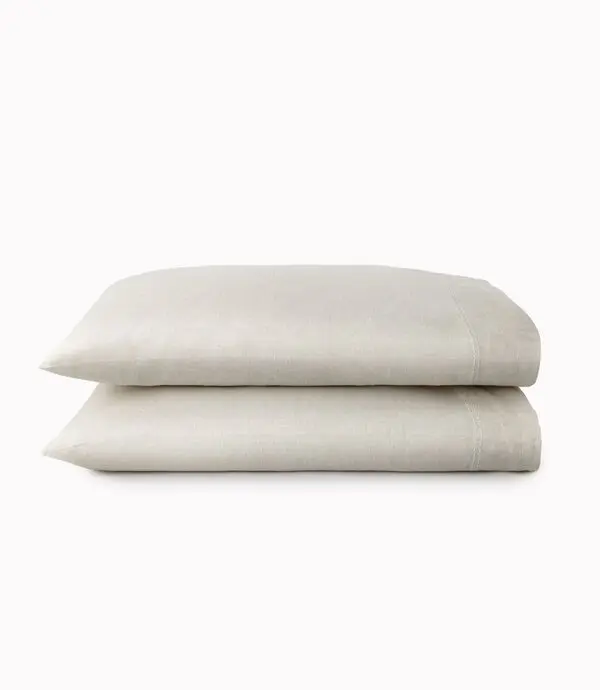 PEACOCK ALLEY European Washed Linen Pillowcases - Natural