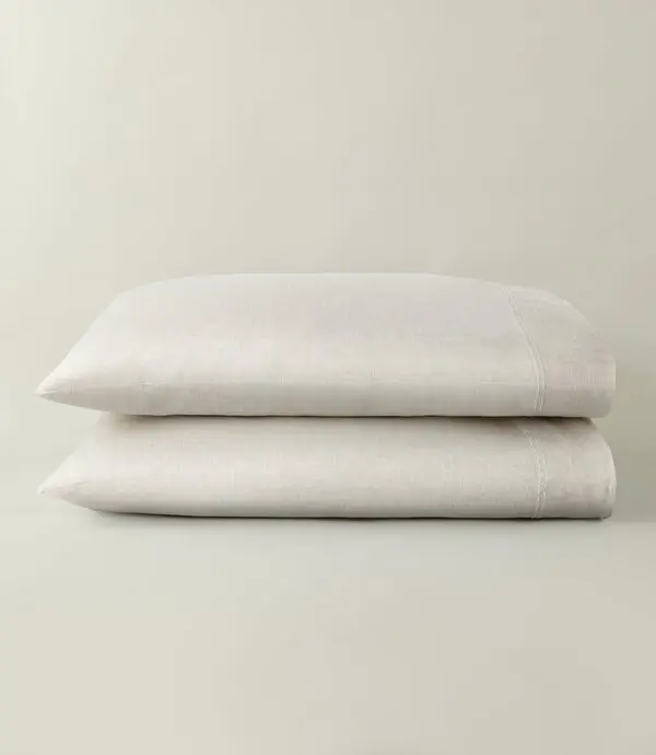 PEACOCK ALLEY European Washed Linen Pillowcases - Sky