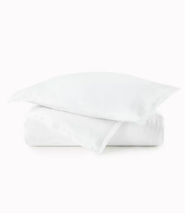 PEACOCK ALLEY European Washed Linen Duvet Cover - White