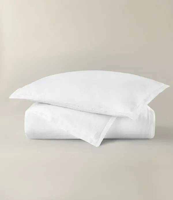 PEACOCK ALLEY European Washed Linen Duvet Cover - White
