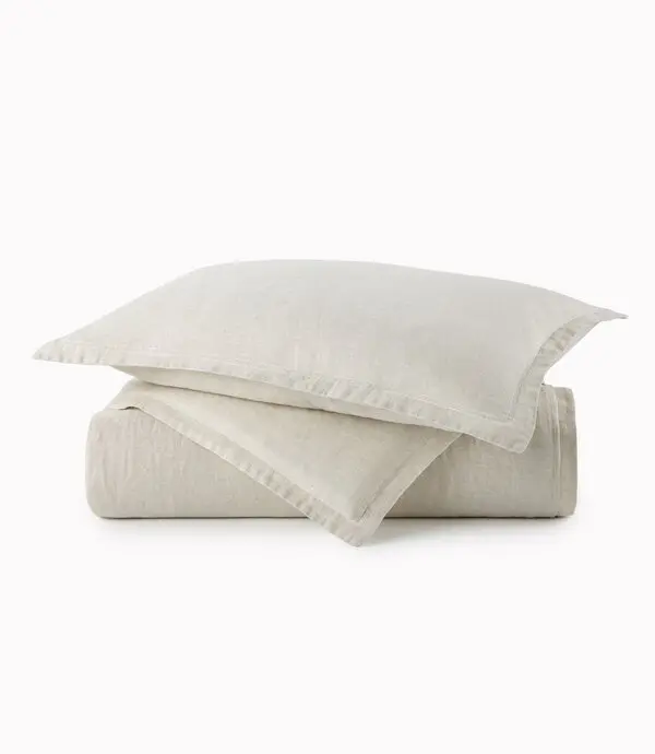 PEACOCK ALLEY European Washed Linen Duvet Cover - White