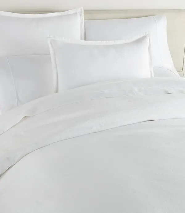 PEACOCK ALLEY European Washed Linen Duvet Cover - White