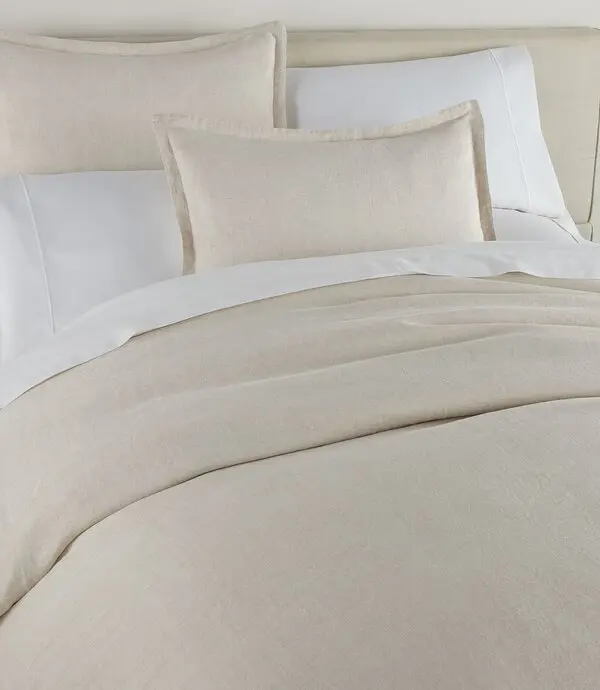 PEACOCK ALLEY European Washed Linen Duvet Cover - White