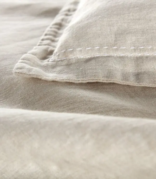 PEACOCK ALLEY European Washed Linen Duvet Cover - White