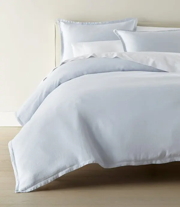PEACOCK ALLEY European Washed Linen Duvet Cover - White