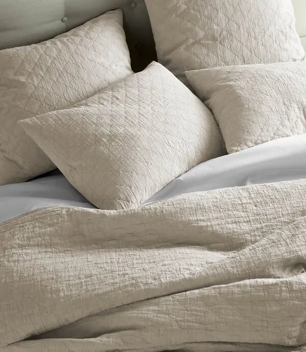 PEACOCK ALLEY Heritage Stonewashed Linen Sham - Gray