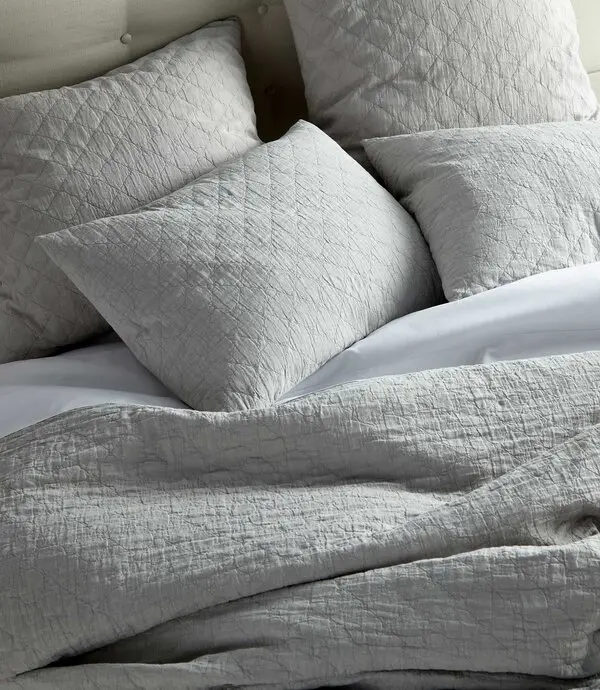 PEACOCK ALLEY Heritage Stonewashed Linen Sham - Gray