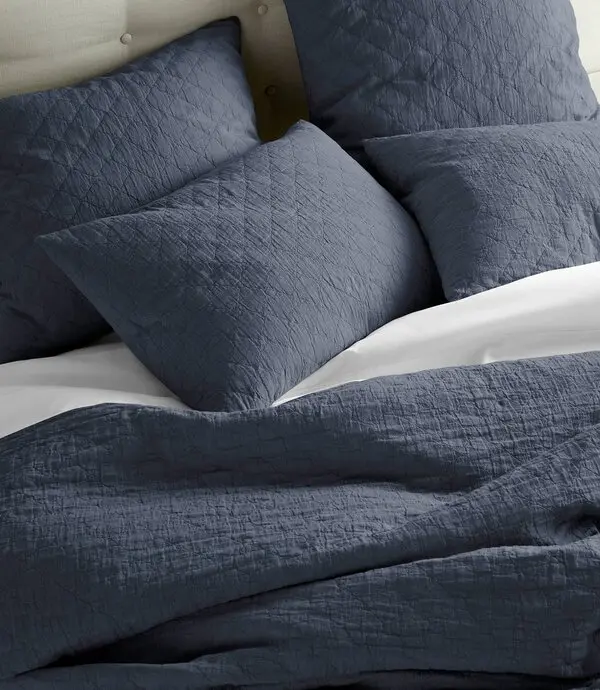 PEACOCK ALLEY Heritage Stonewashed Linen Sham - Marine