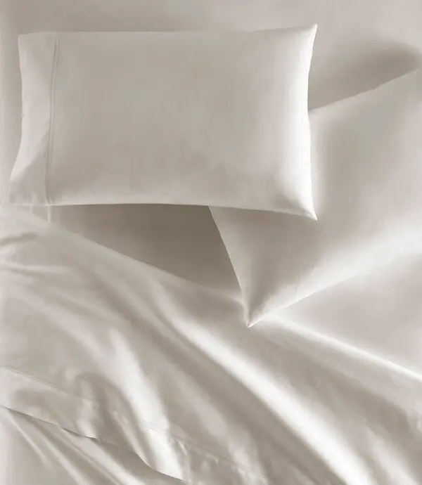 PEACOCK ALLEY Virtuoso Sateen Fitted Sheet - White
