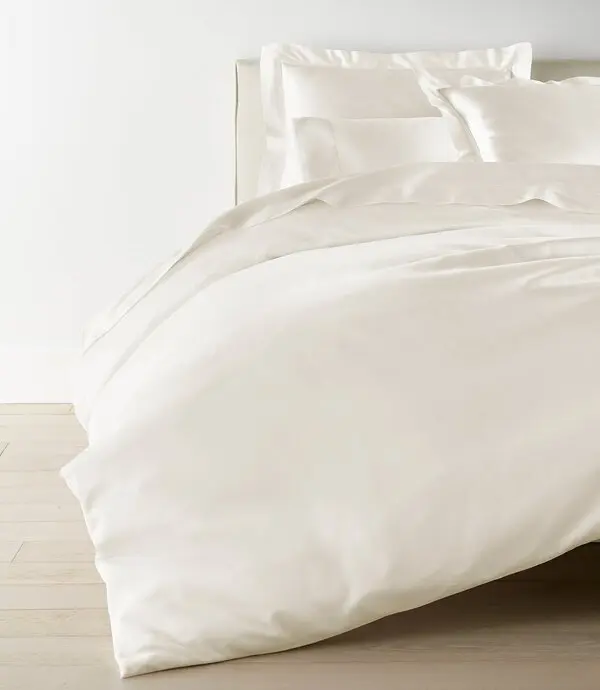 PEACOCK ALLEY Lyric Percale Duvet Cover - Ice