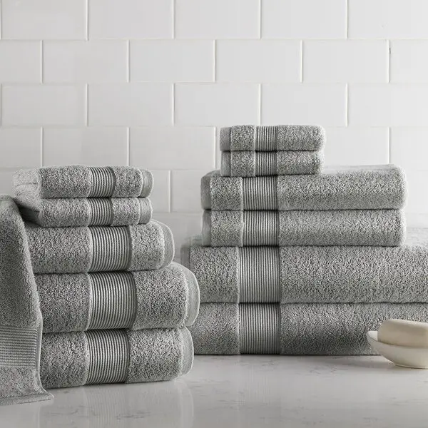 PEACOCK ALLEY Liam Essential Bath Towel Bundle - Dark Gray