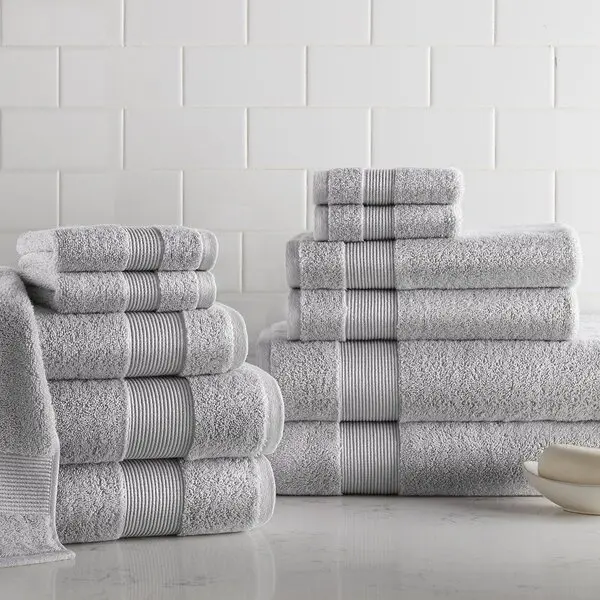 PEACOCK ALLEY Liam Essential Bath Towel Bundle - Gray