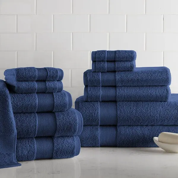 PEACOCK ALLEY Liam Essential Bath Towel Bundle - Navy
