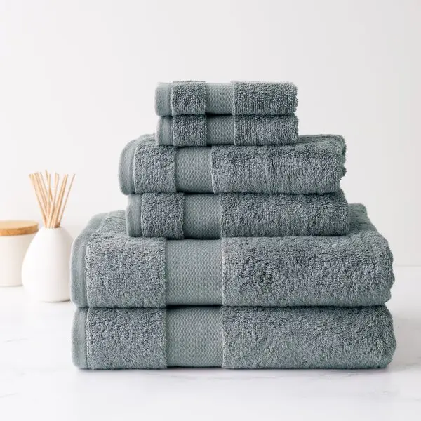 PEACOCK ALLEY Plush Turkish Towel Set - Steel
