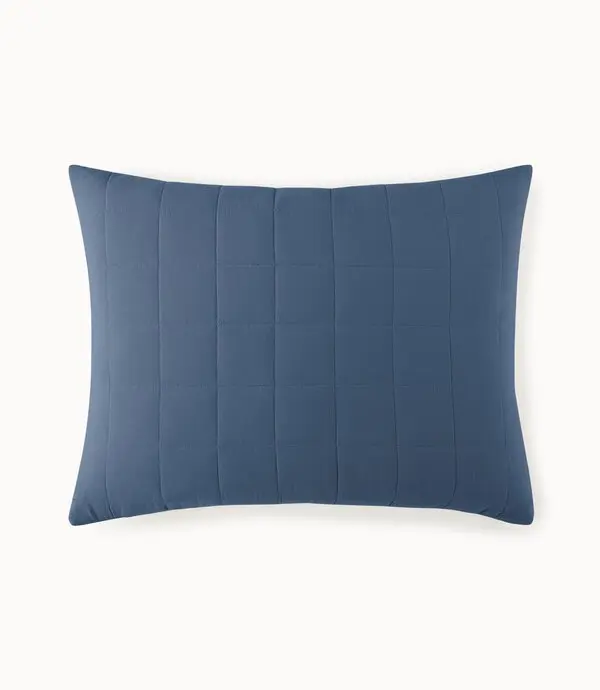 PEACOCK ALLEY 4 Square Quilted Sham - Denim