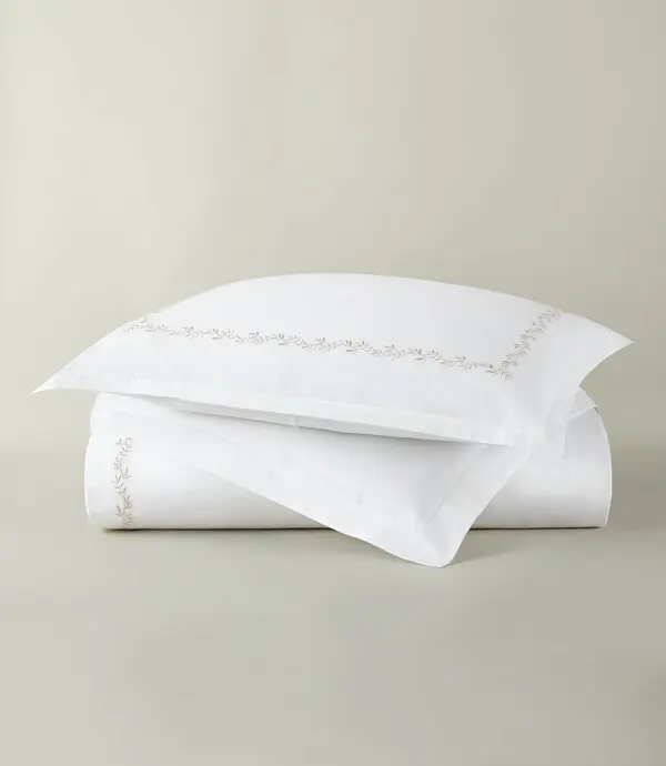 PEACOCK ALLEY Ivy Classic Embroidered Duvet Set - Linen