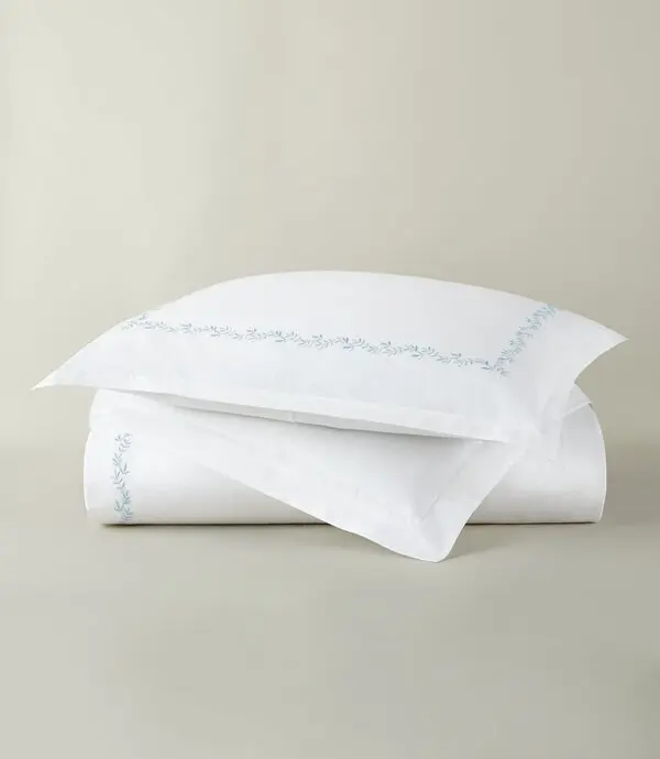 PEACOCK ALLEY Ivy Classic Embroidered Duvet Set - Sky