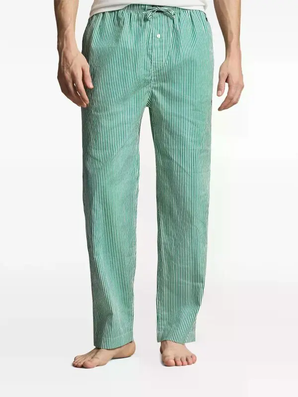 Polo Ralph Lauren Polo Bear Striped Cotton Pyjama Pants - Green