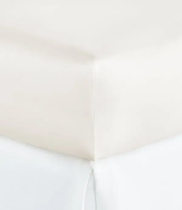 PEACOCK ALLEY Lyric Percale Fitted Sheet - White