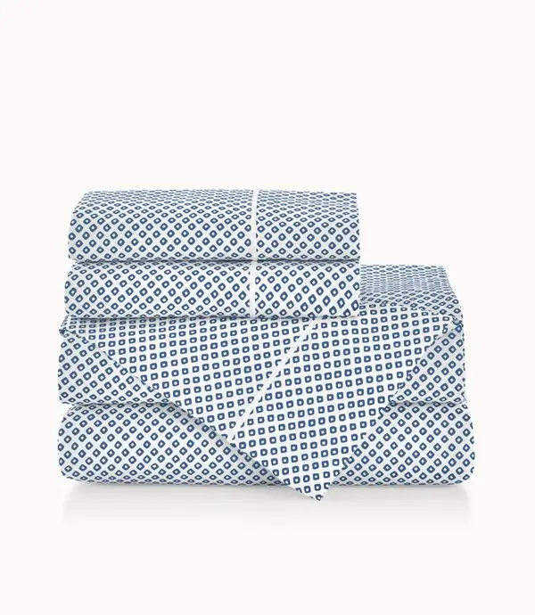 PEACOCK ALLEY Emma Printed Sateen Sheet Set - Blue