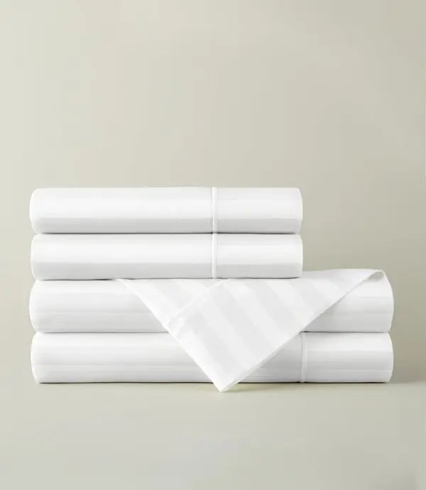 PEACOCK ALLEY Soprano Stripe Sateen Sheet Set - Ivory